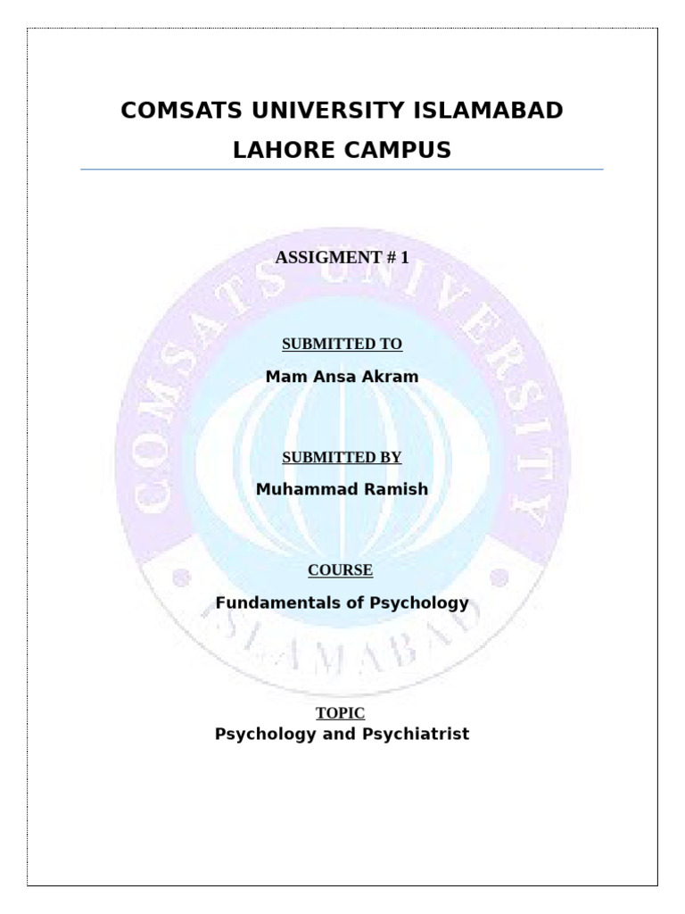 COMSATS UNIVERSITY ISLAMABAD | PDF