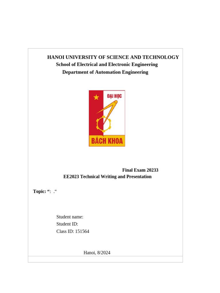 Cover Page EE2023 | PDF