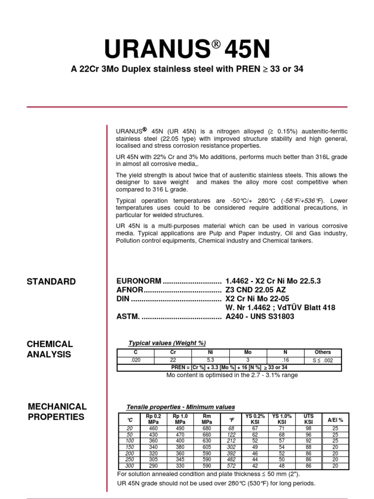 Ur 45 N | PDF | Heat Treating | Welding