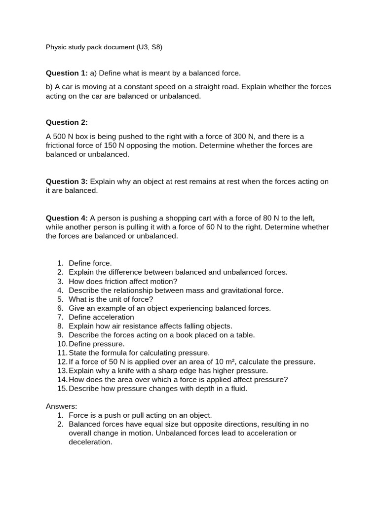 Unit 3 questions | PDF