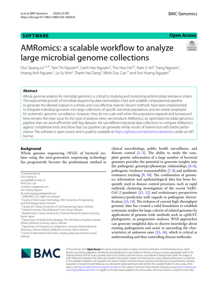AMRomics: A Scalable Workflow To Analyze Large Microbial Genome ...
