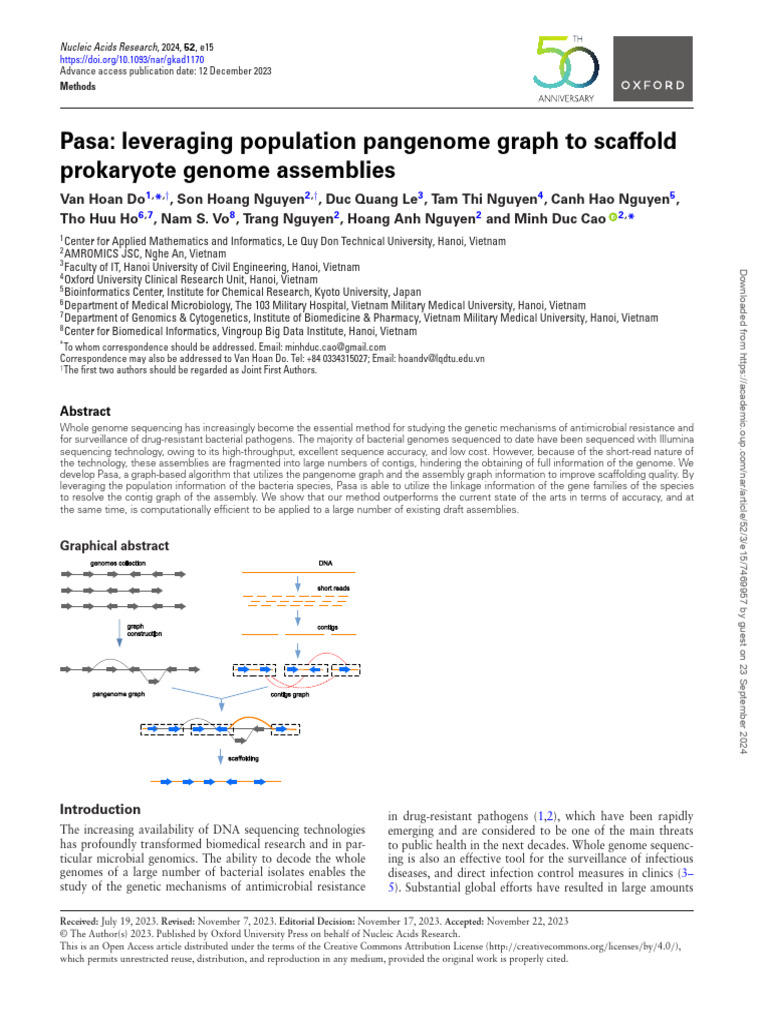 Pasa: Lev Er Aging Population Pangenome Graph To Scaffold Prokary Ot e ...