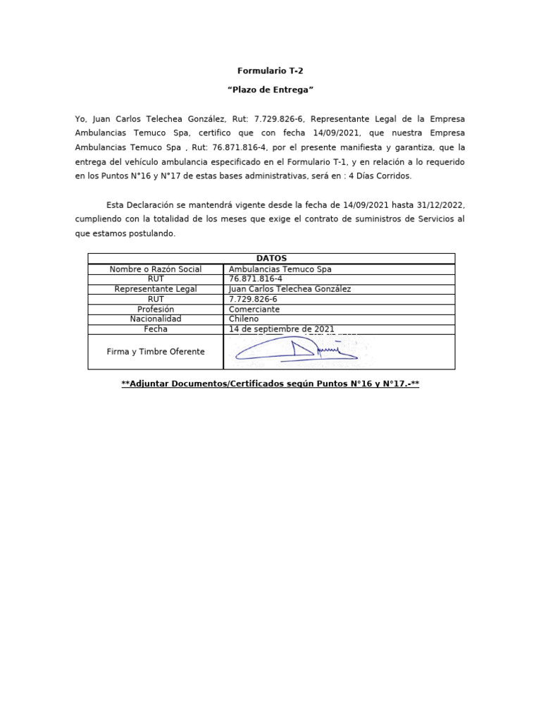 Formulario T-2 | PDF