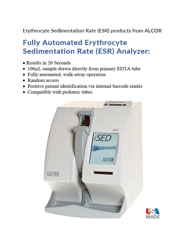 Erythrocyte Sedimentation Rate | PDF