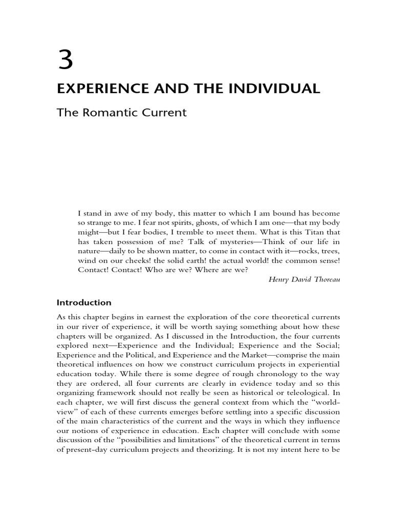 Beyond Learning by Doing Theoretical Currents in E... - (3. Experience and The Individual The ...