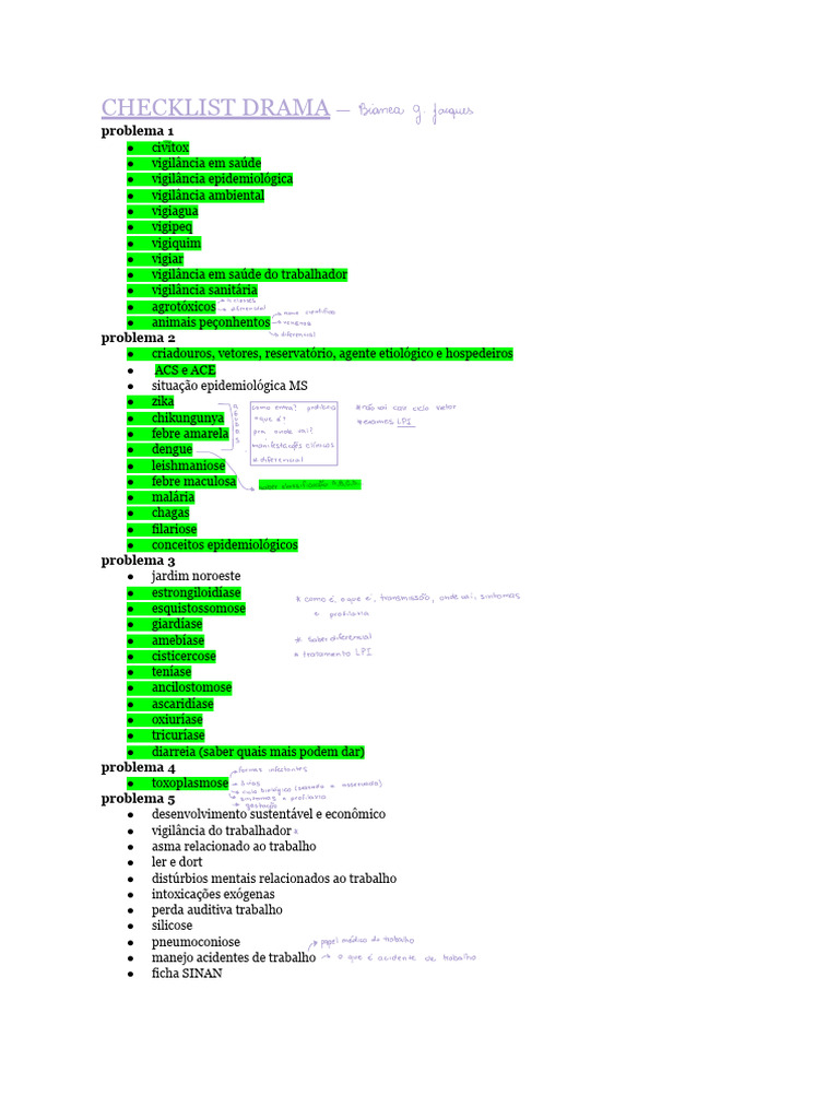 CHECKLIST DRAMA | PDF