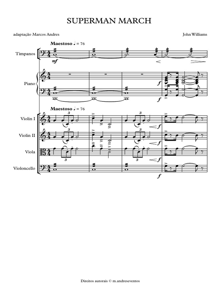 SUPERMAN MARCH - Partituras e Partes | PDF