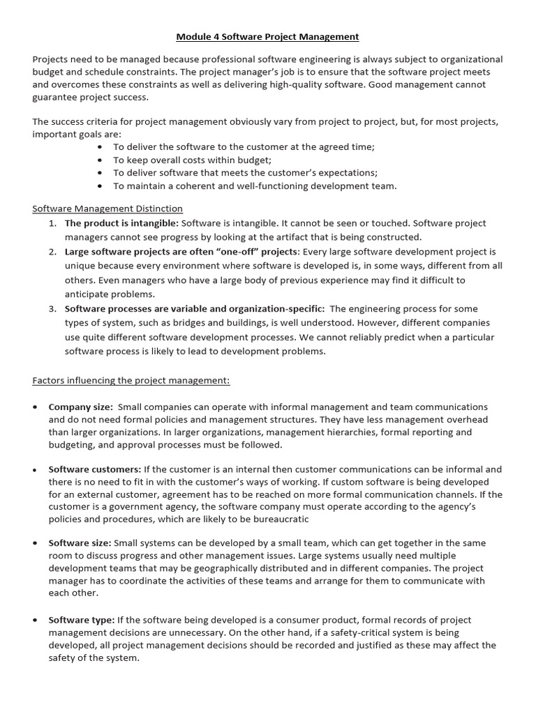 Module 4 Software Project Management | PDF