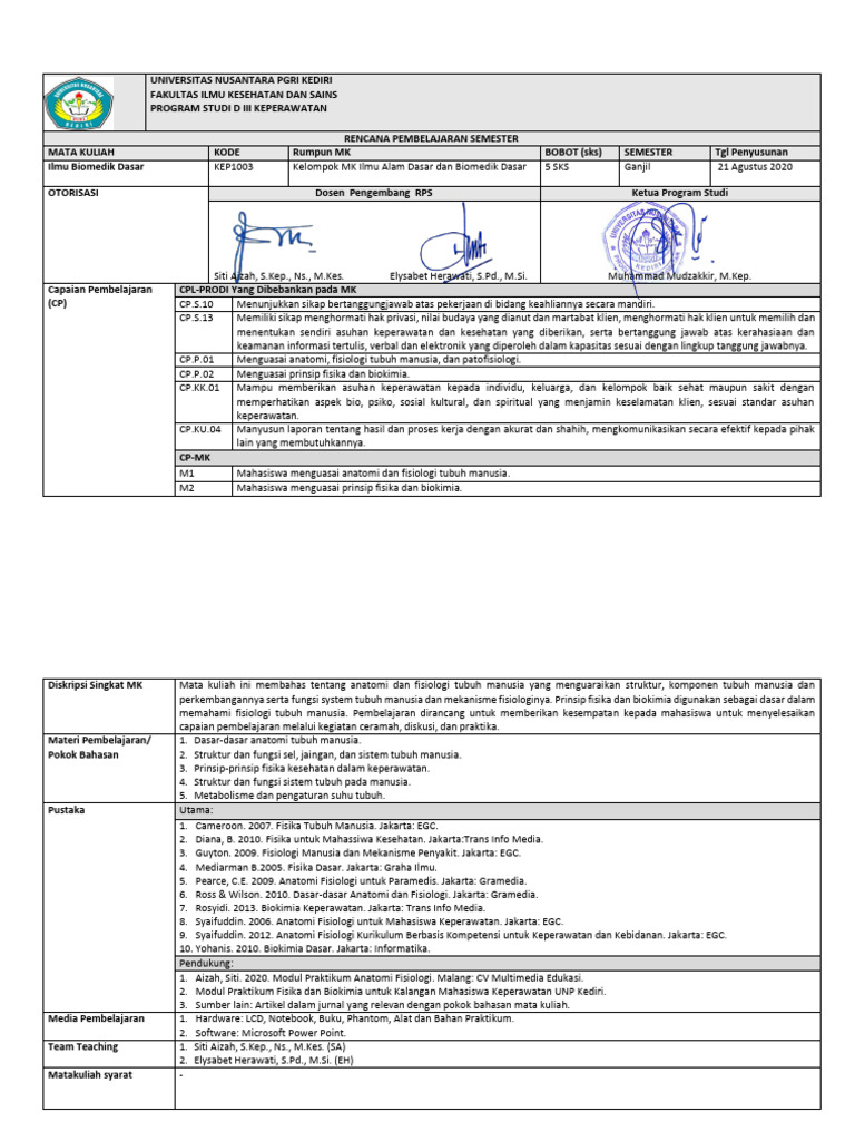 RPS Ilmu Biomedik Dasar | PDF