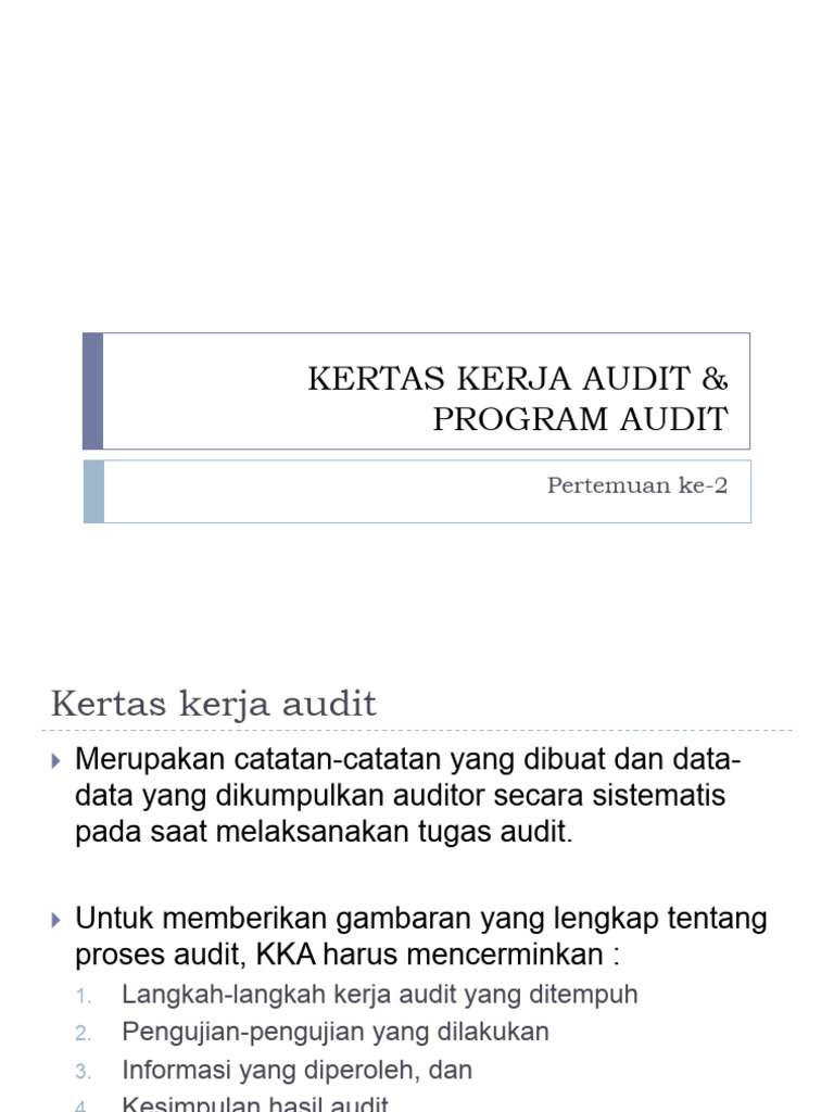 Kertas Kerja Audit Program Audit | PDF