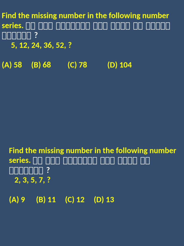Find The Missing Number in The Following Number Series. 5, 12, 24, 36 ...