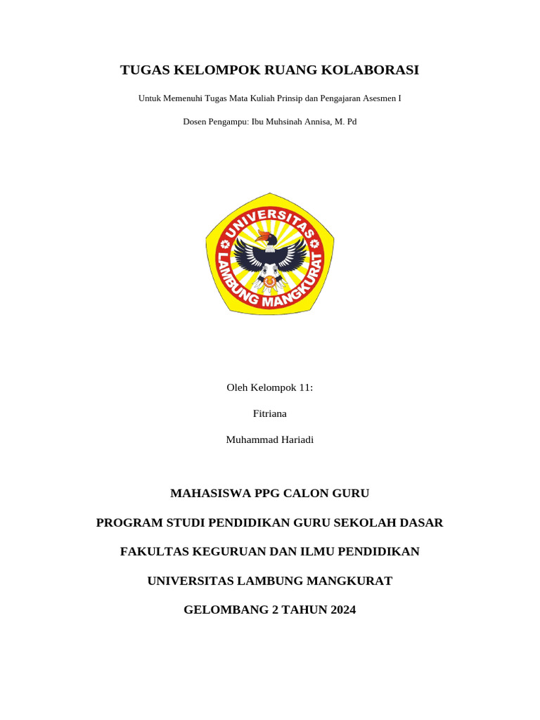 Kel. 11 TK 1.1.refleksi Rancangan Pembelajaran-PPA I | PDF