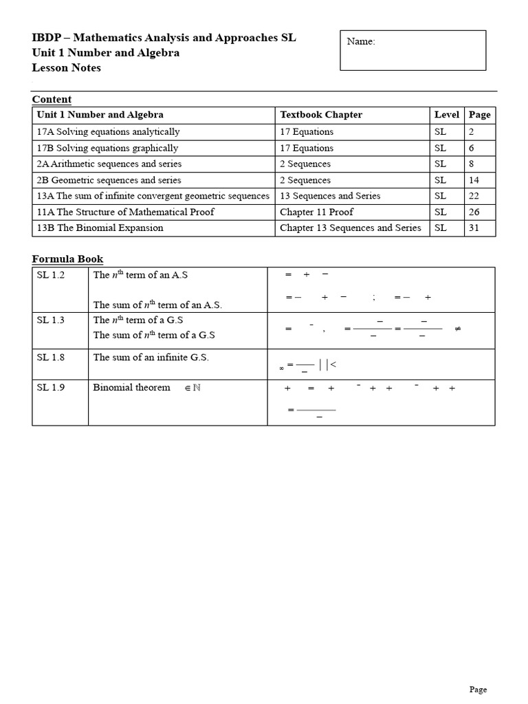 Unit 1 SL Notes | PDF