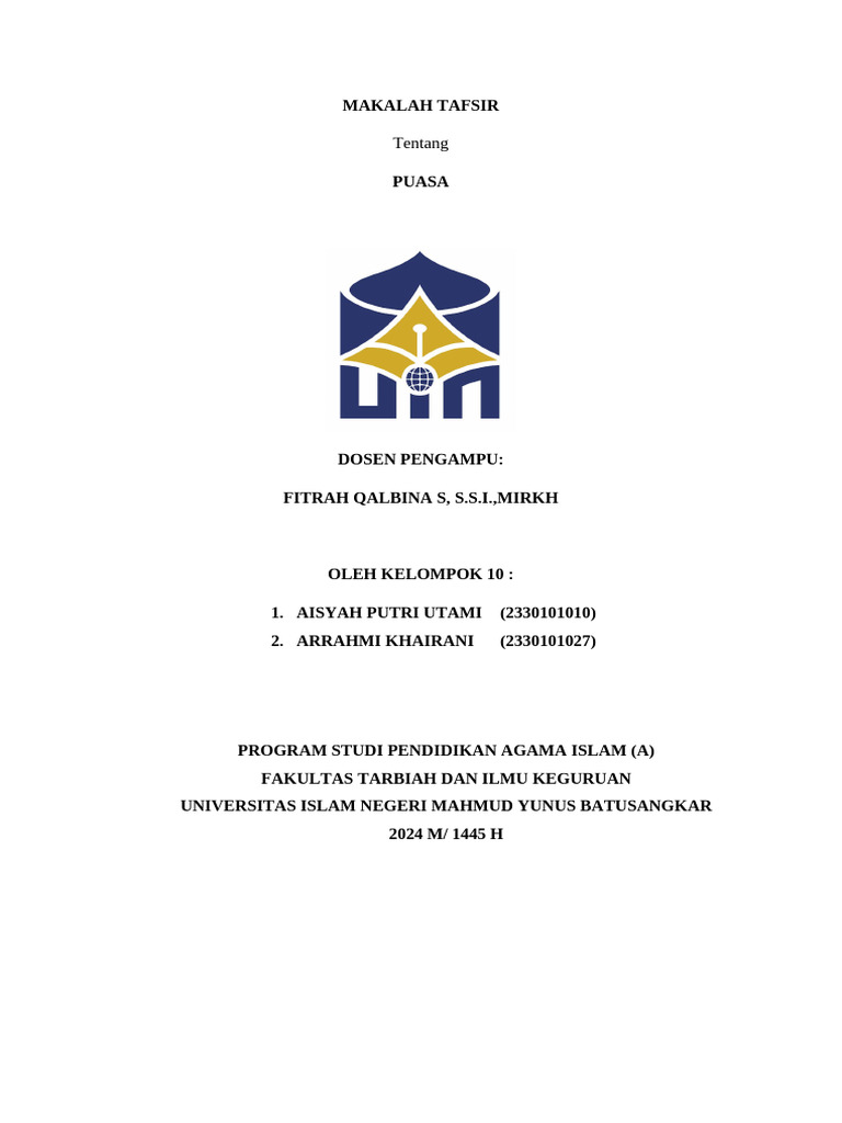 MAKALAH TAFSIR Kelompok 6 | PDF