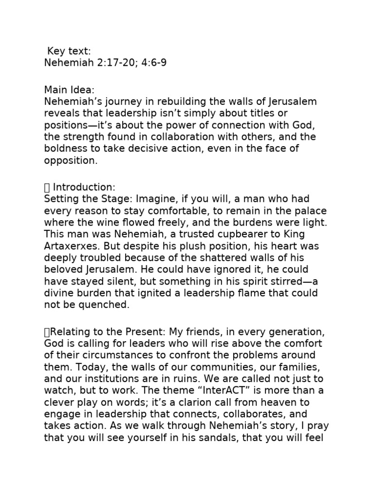 Inter Act Sermon | PDF