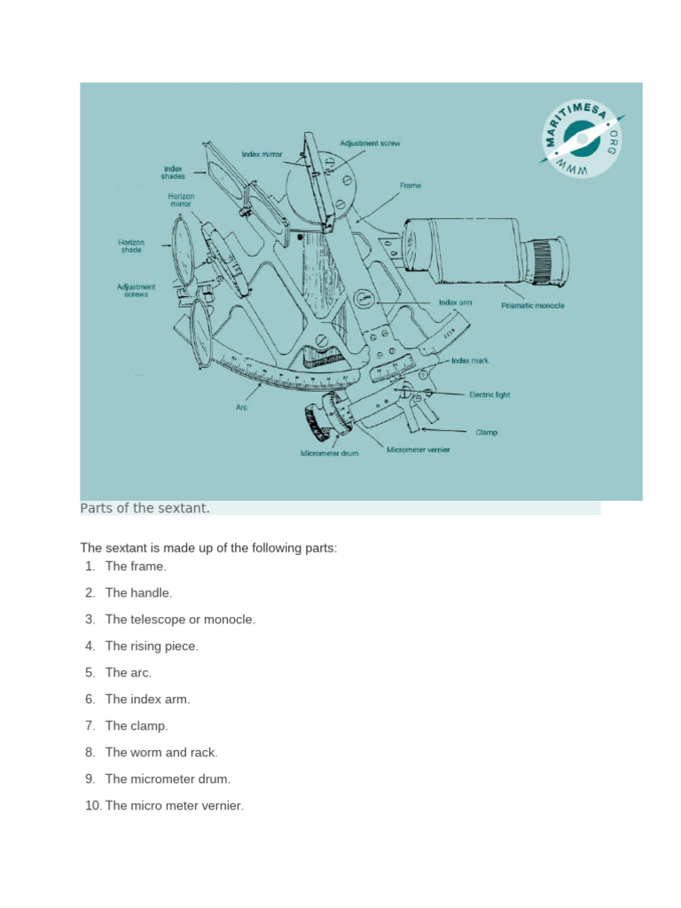 Parts of The Sextant | PDF