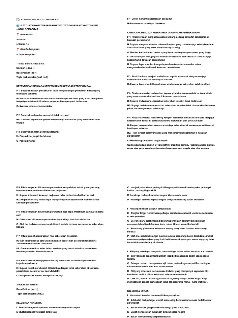Latihan Ujian Bertutur | PDF