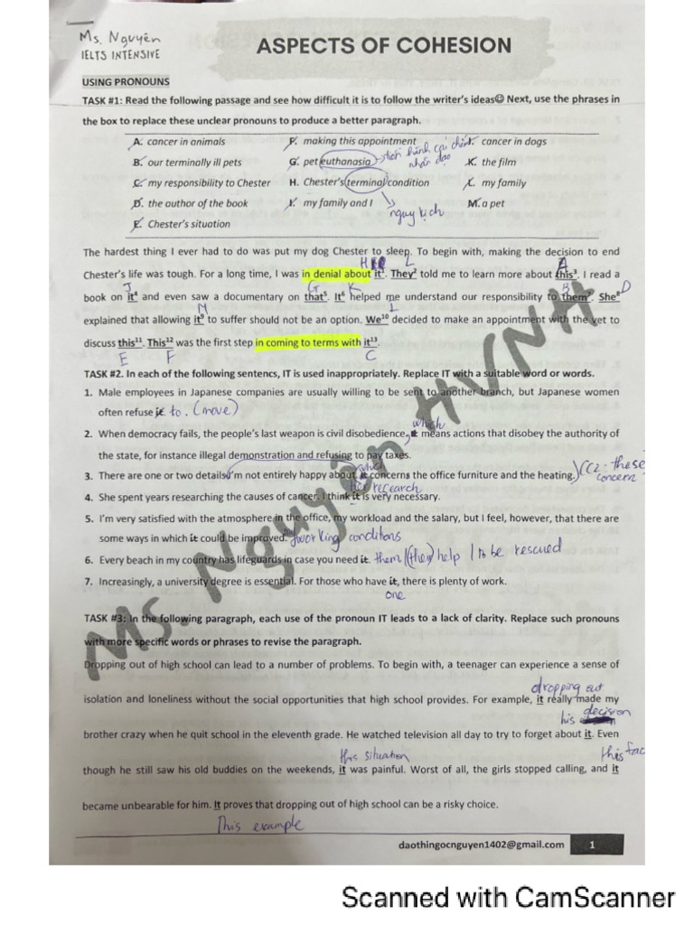 Aspect of cohesion | PDF