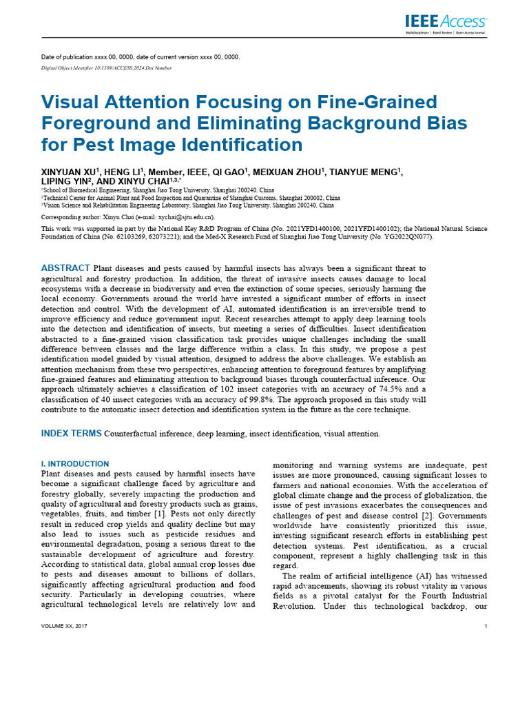 Visual Attention Focusing On Fine-Grained Foreground and Eliminating Background Bias For Pest ...