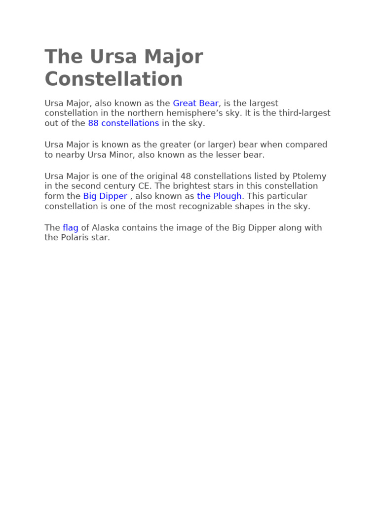 The Ursa Major Constellation | PDF