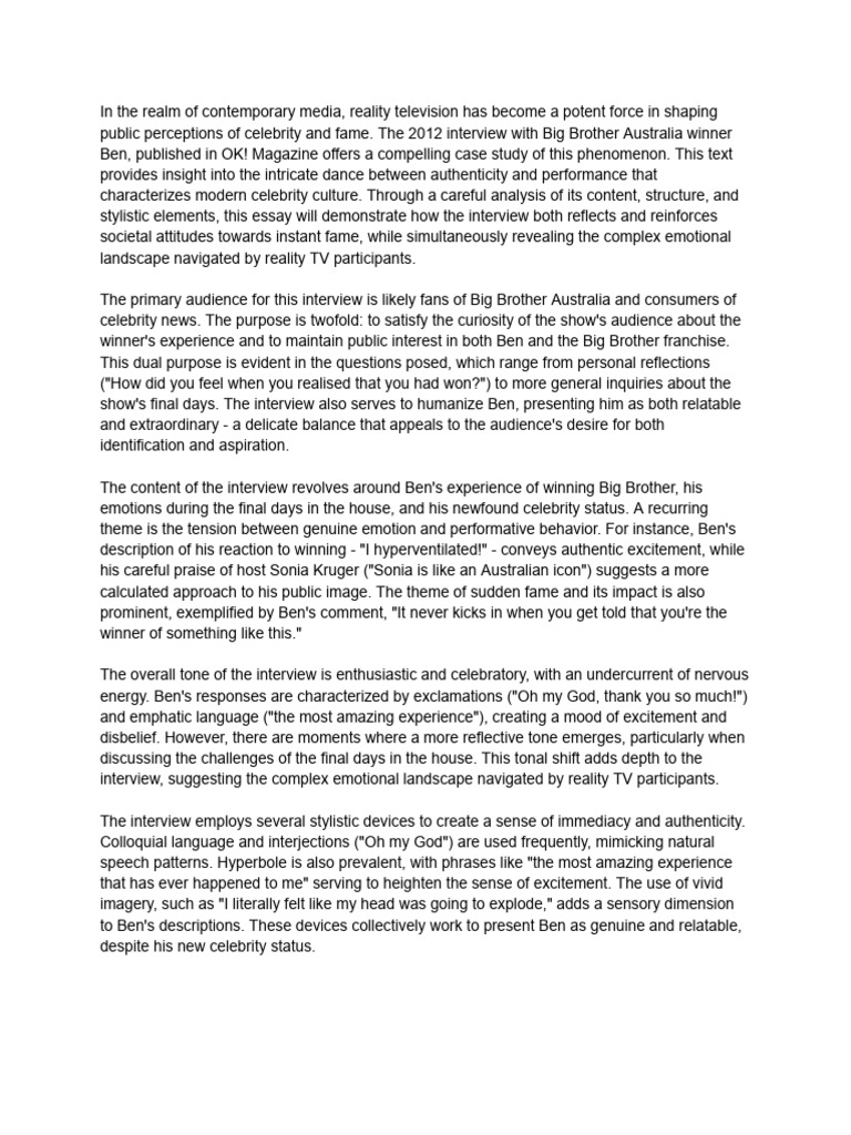 Model Summative - Model Essay | PDF