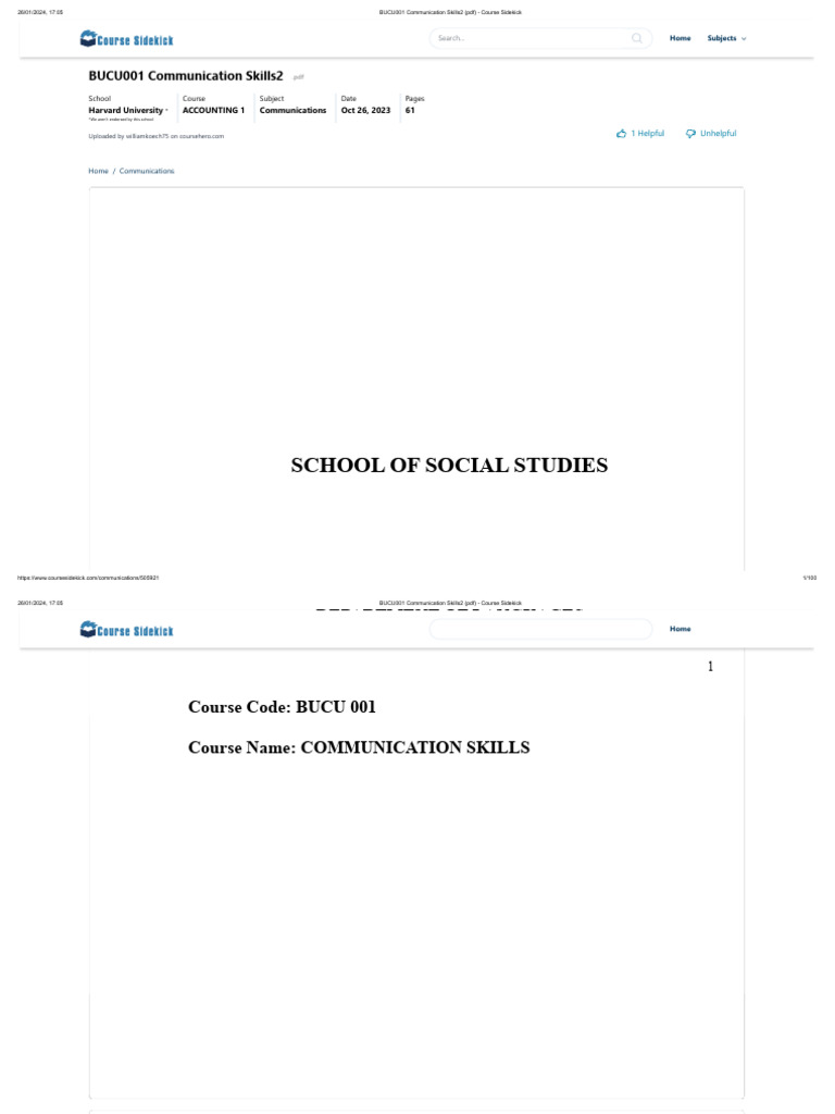 BUCU001 Communication Skills2 (PDF) - Course Sidekick | PDF