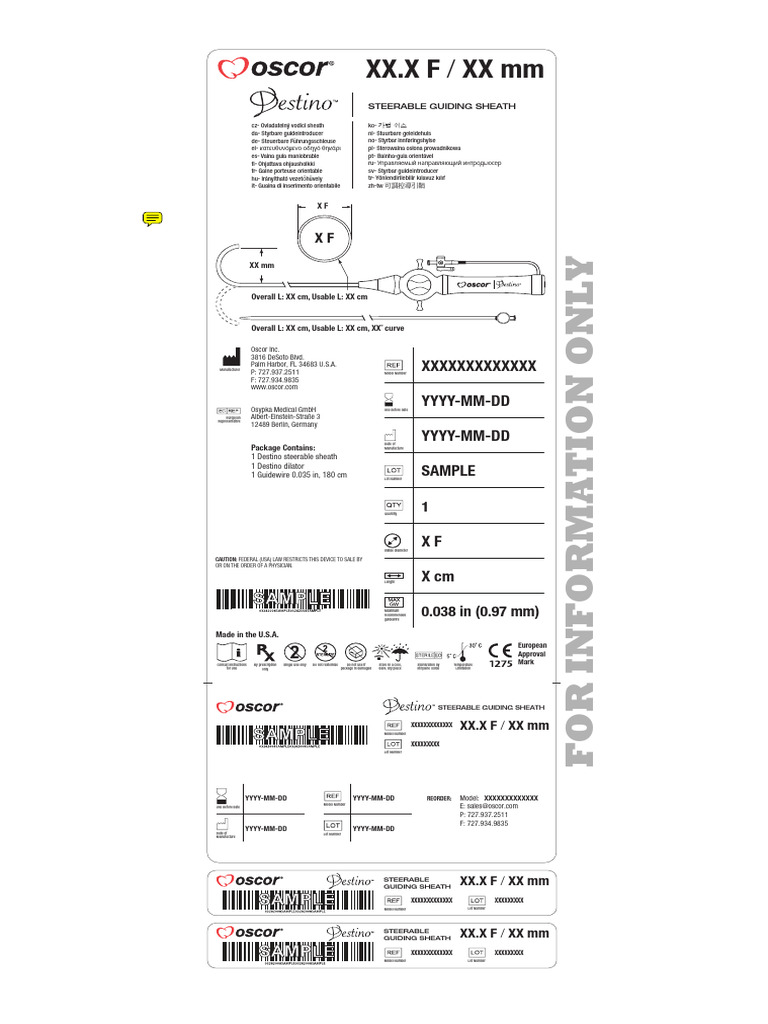 Destino Inner and Outer Label Samples | PDF