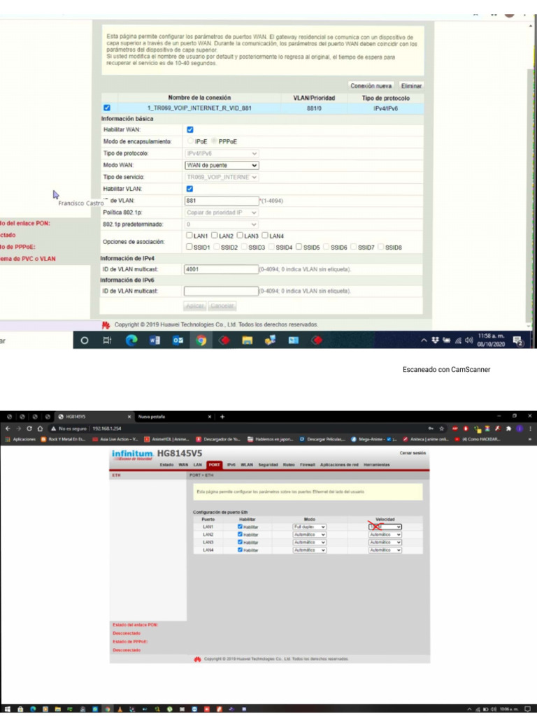 MODO PUENTE HUAWEI HG8145V5 MODIFICADO | PDF
