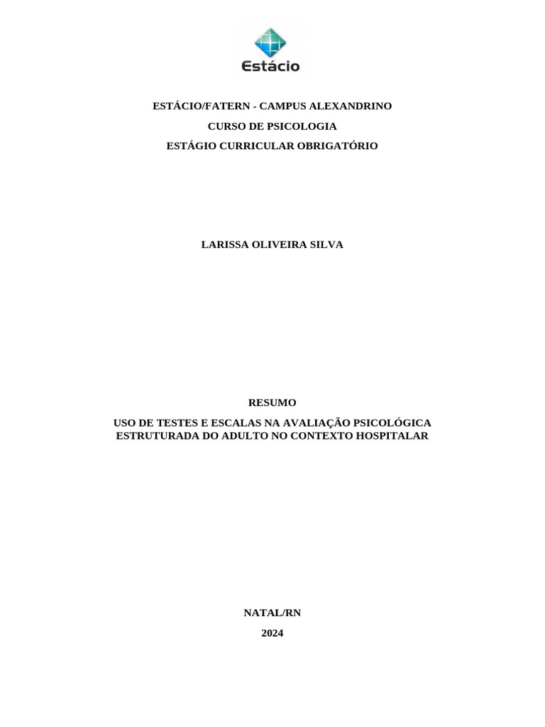 Resumo USO DE TESTE... EDITADO | PDF