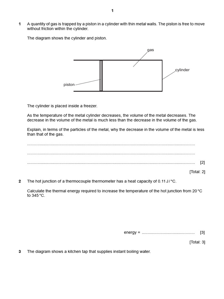 Thermal Physics Worksheet 7 | PDF