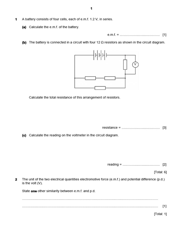 worksheet 10 current and electricity | PDF