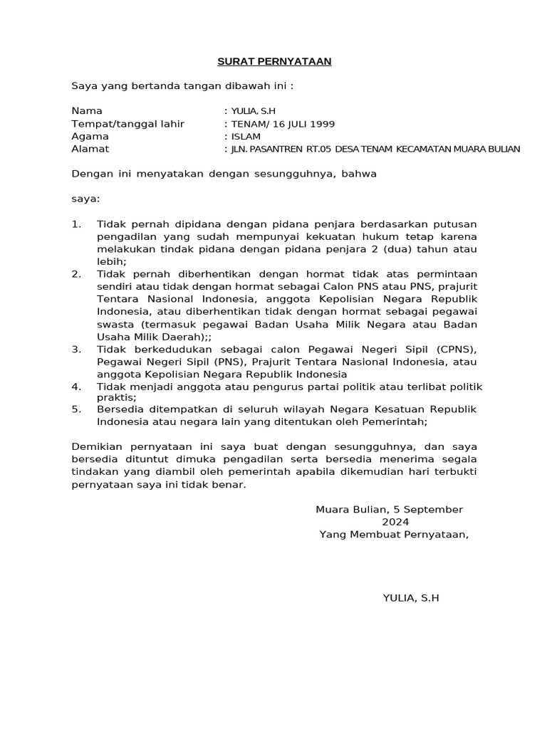 Scan Surat Pernyataan | PDF