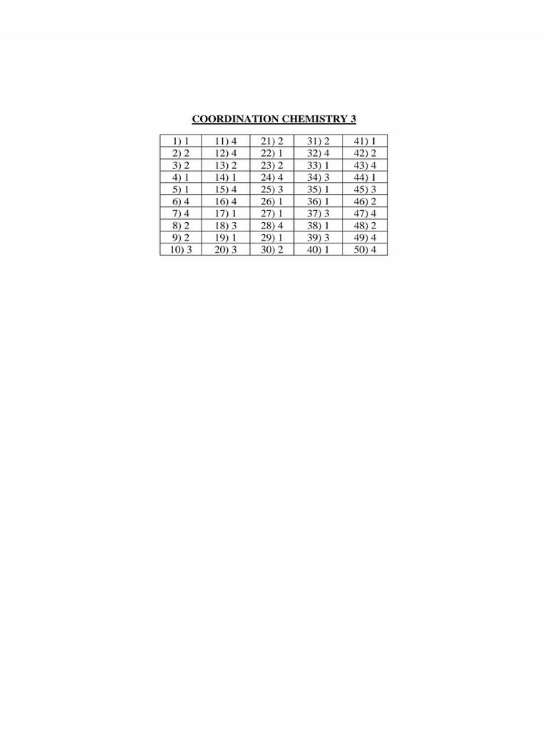 Coordination Chemistry-3 Key | PDF