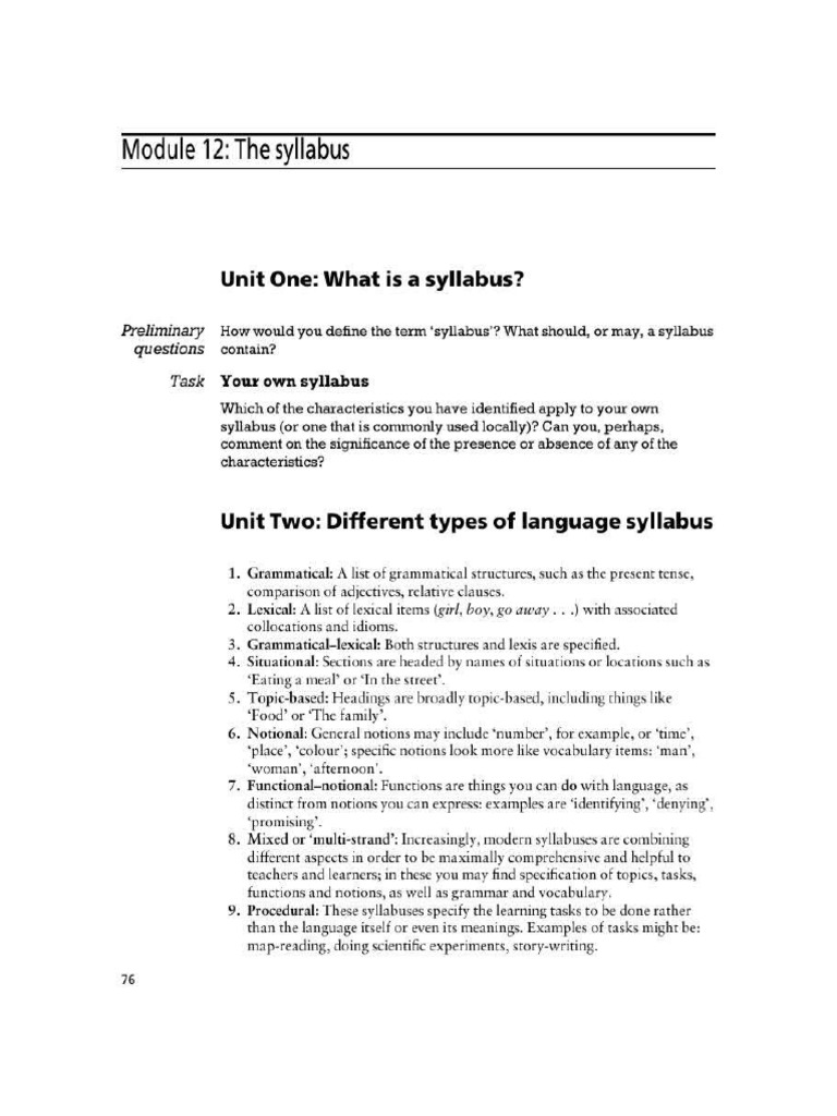 Functional Syllabus | PDF