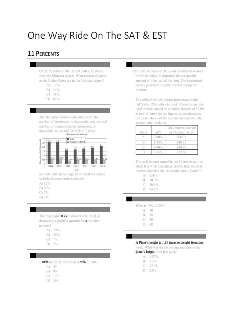 one-way-ride-on-the-sat-est-percents-pdf