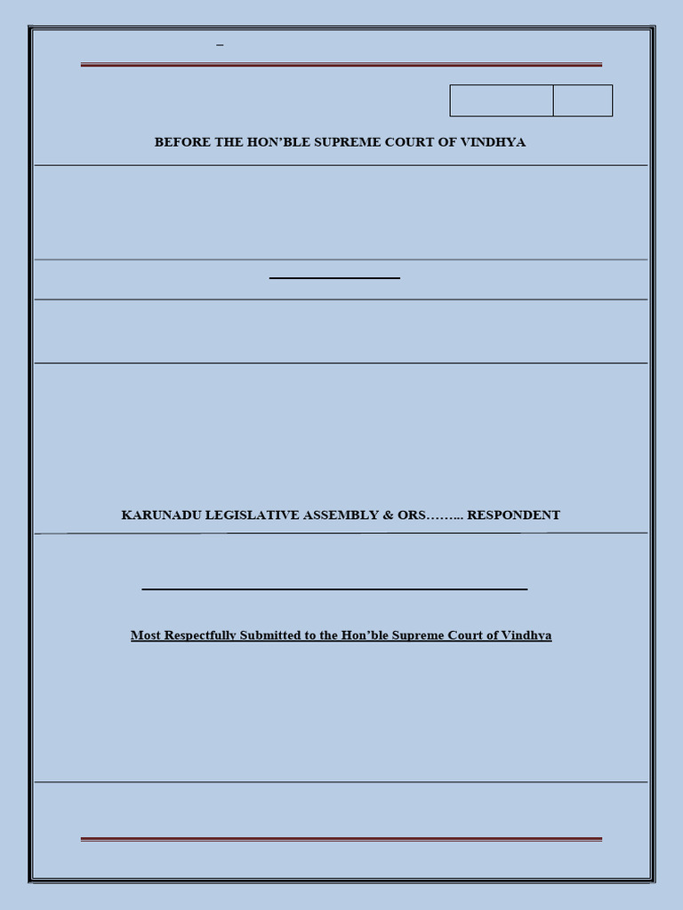 Sample - Petitioner Memorial | PDF | Habeas Corpus | Judicial Review