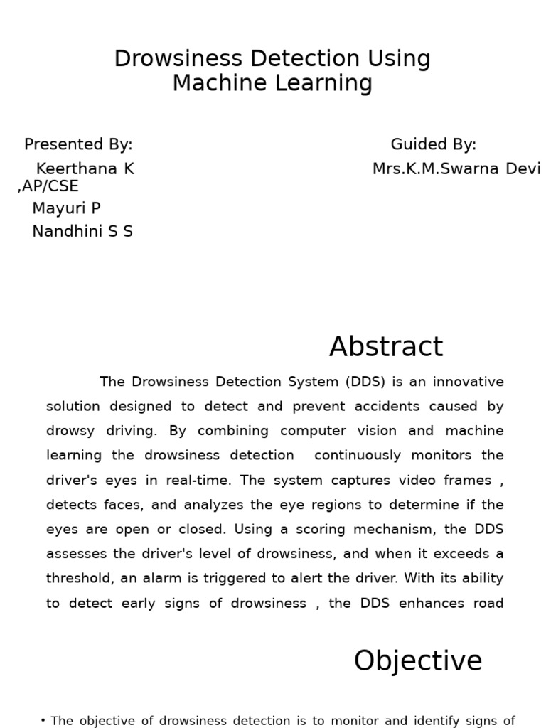 Drowsiness Detection System. | PDF