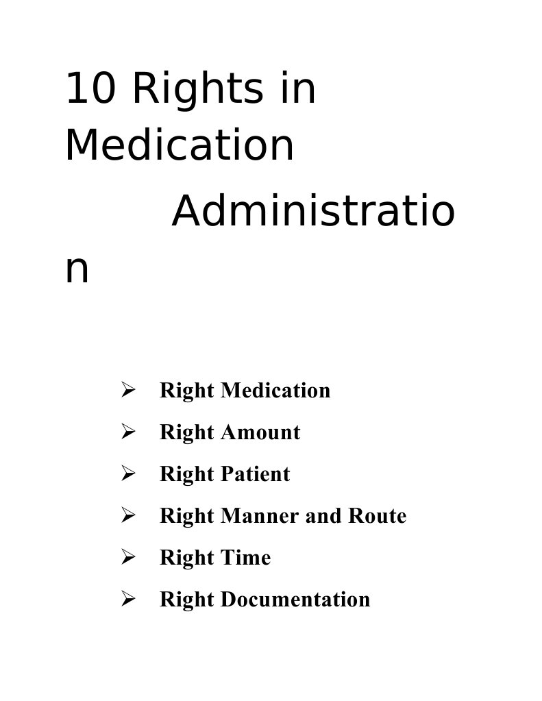 10 Rights in Medication | PDF