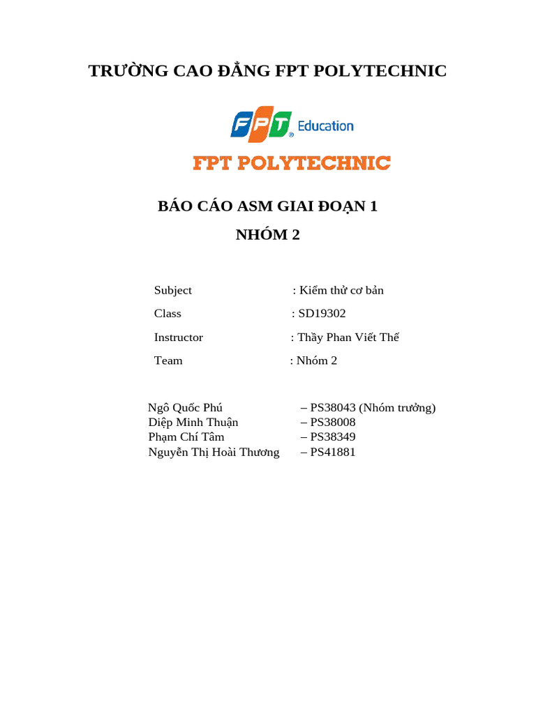 Ps38043 NgoQuocPhu (Nhom2) Asm1 | PDF