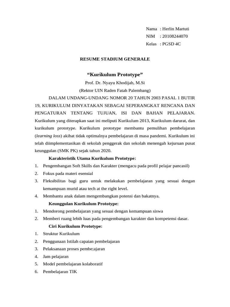 Resume Stadium Generale | PDF