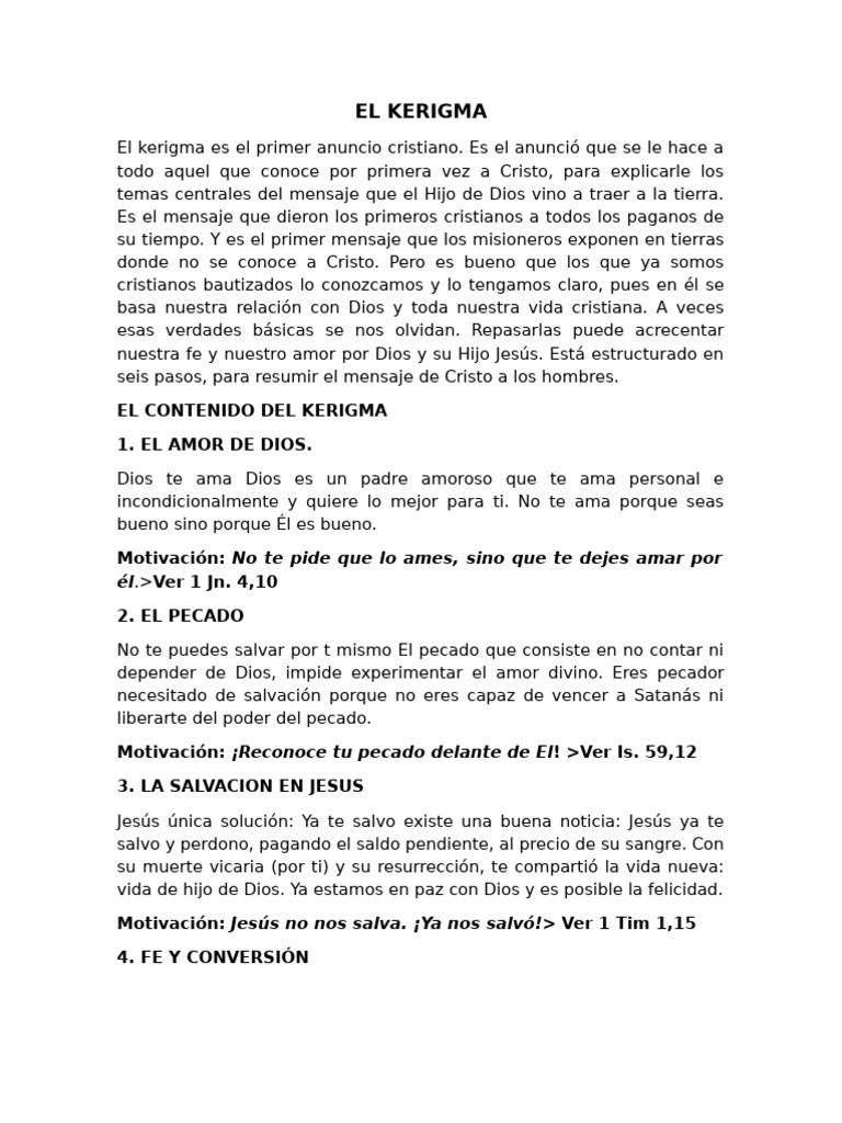 EL KERIGMA 6 Pasos | PDF