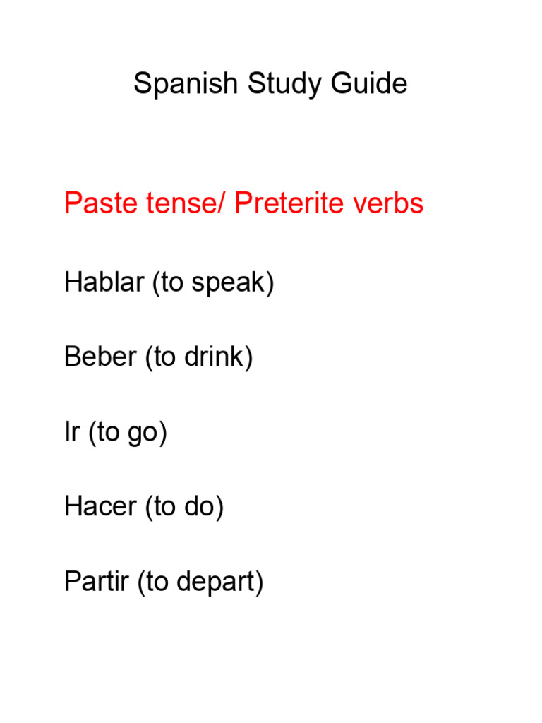 Spanish Study Guide | PDF