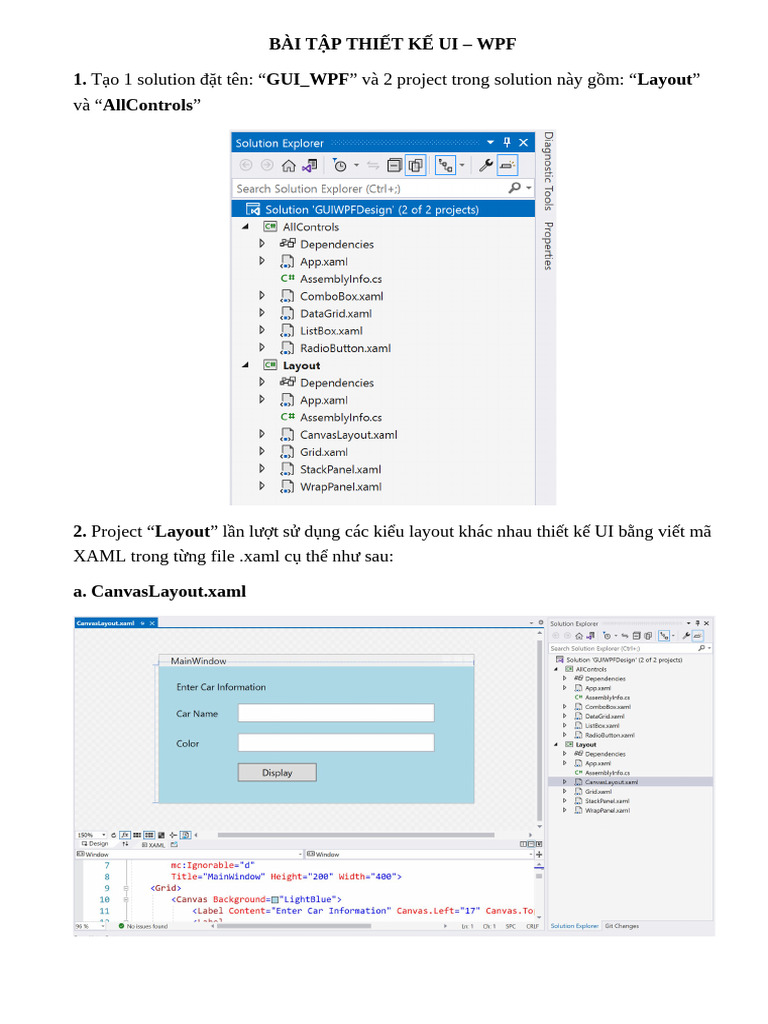 Bai Tap Thiet Ke UI - WPF | PDF