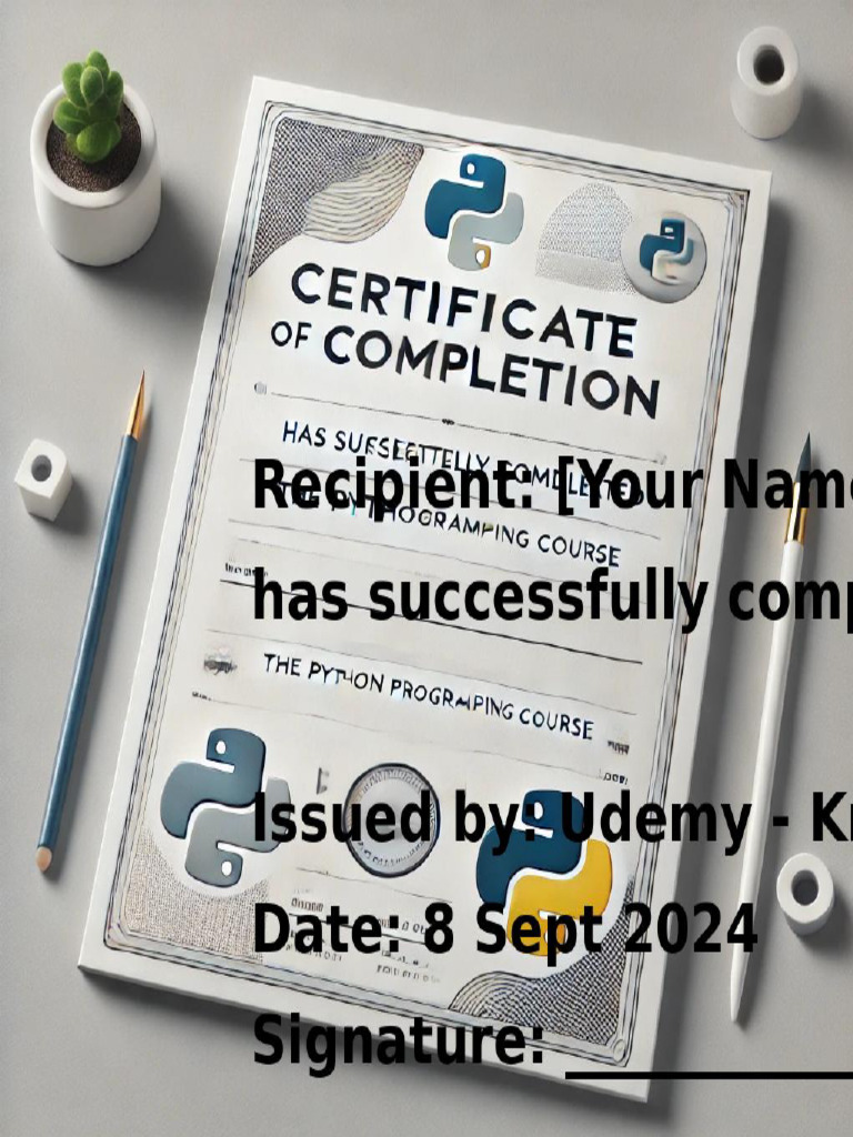 Certificate_Python_Completion_User | PDF