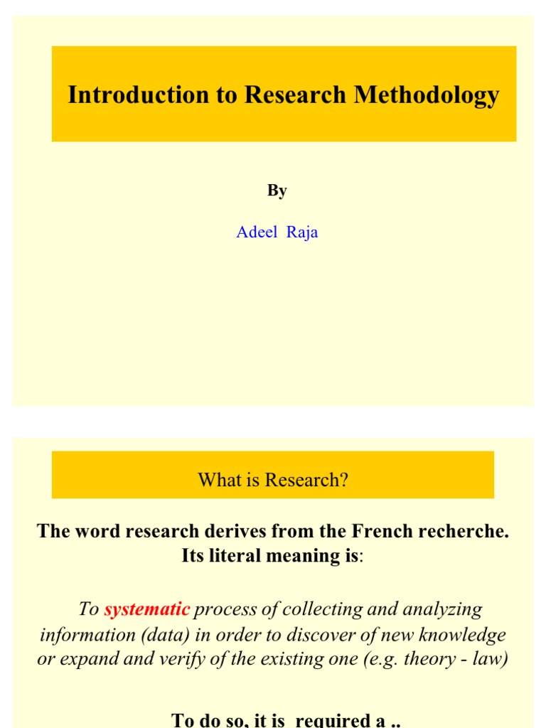 Introduction To Research Method | PDF | Scientific Method | Survey ...