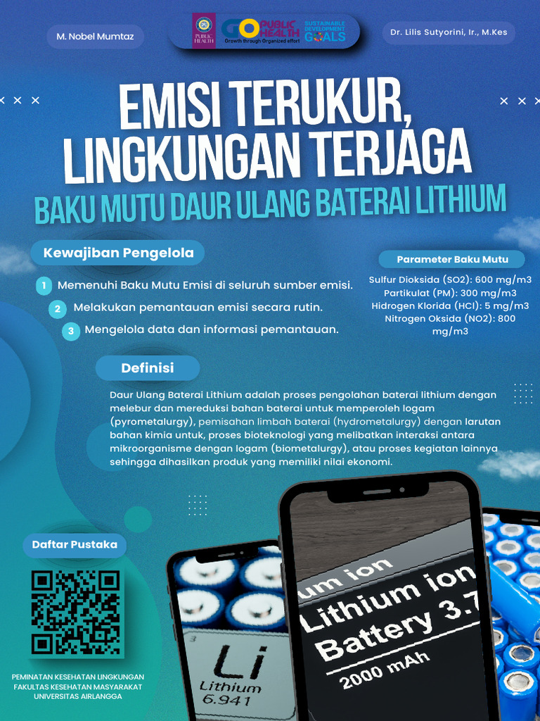 Emisi Terukur, Lingkungan Terjaga Baku Mutu Daur Ulang Baterai Lithium | PDF