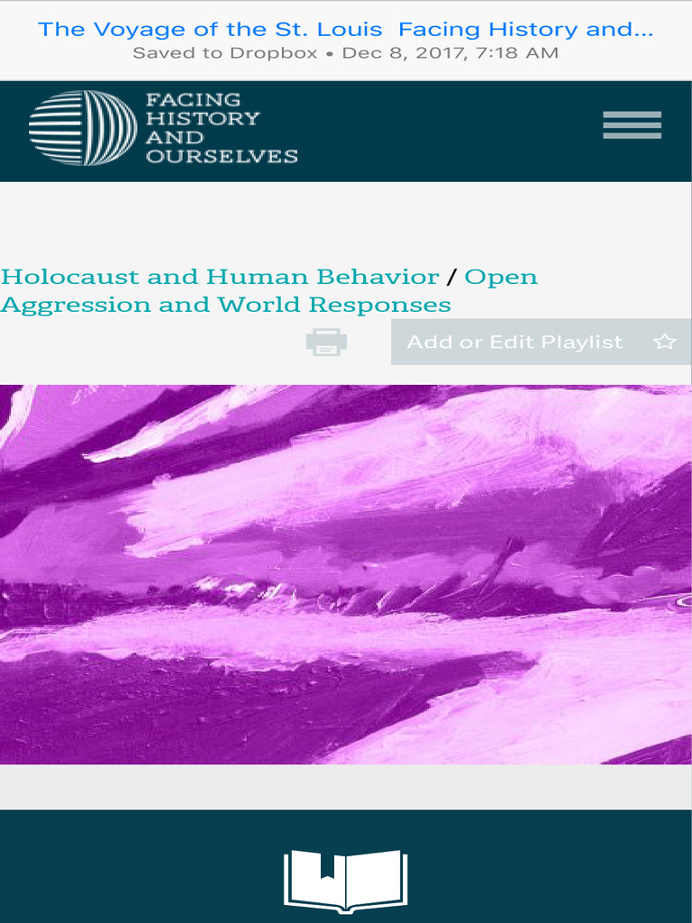 The Voyage of The St. Louis Facing History and Ourselves | PDF