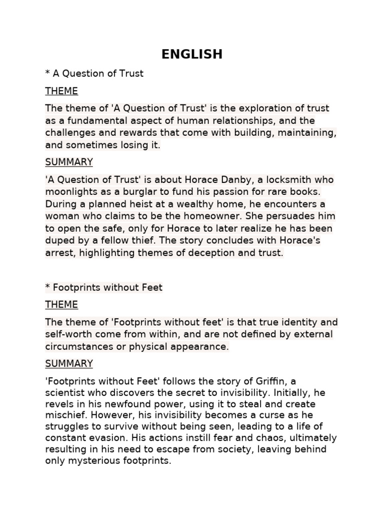 Footprints Without Feet | PDF