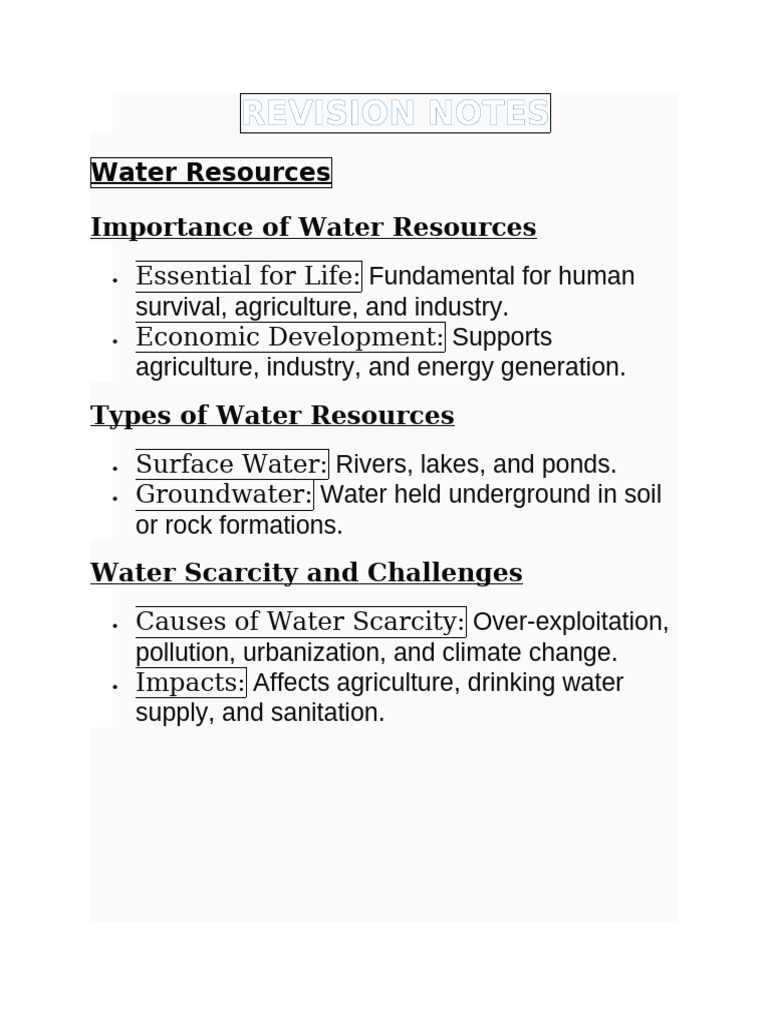 Revision Notes Sst Pdf