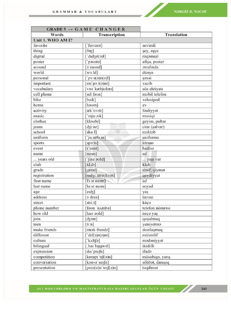 Voc 5 (NN 2024) | PDF